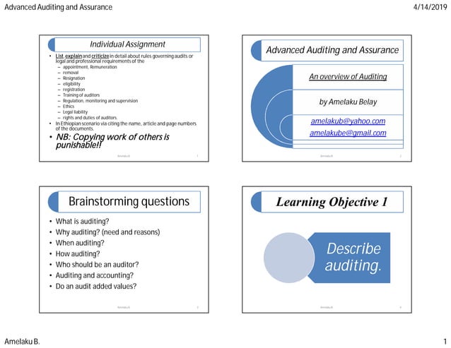 Overview of Auditing PPT.pdf And Auditing tips for maximizing intrest | PPT