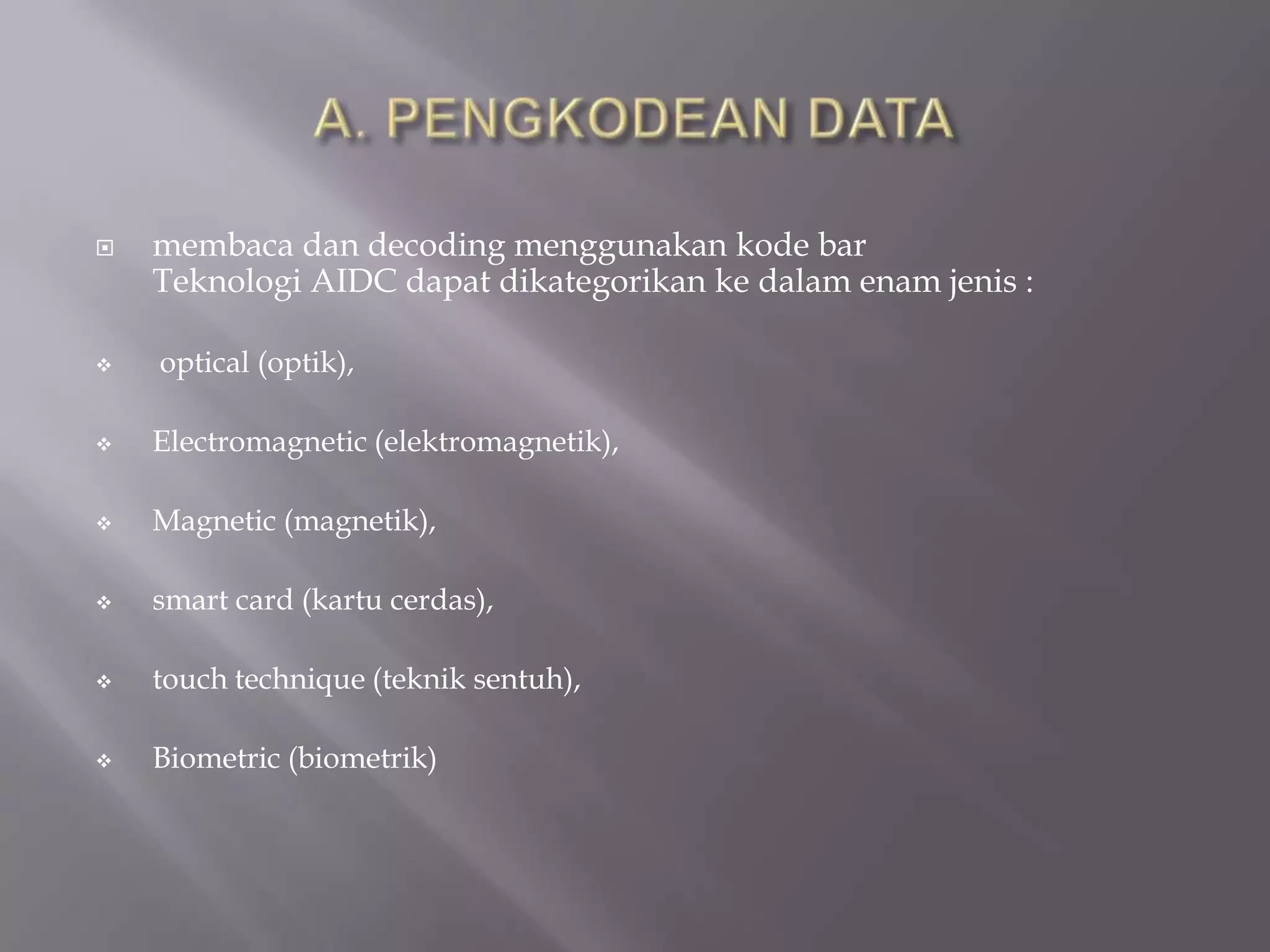 Overview of automatic identification methods | PPTX