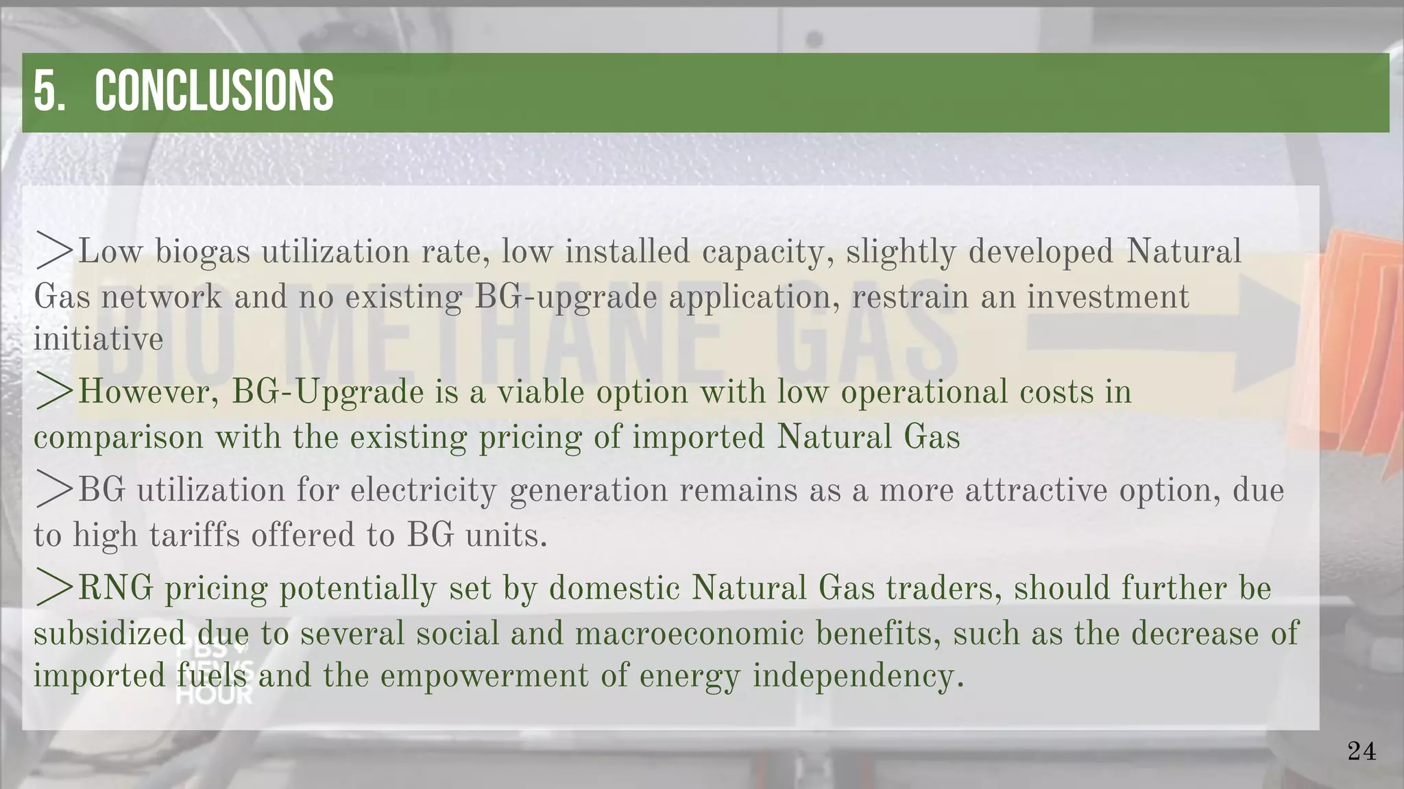 Overview of Biogas upgrading process, for injection to NG grid in ...