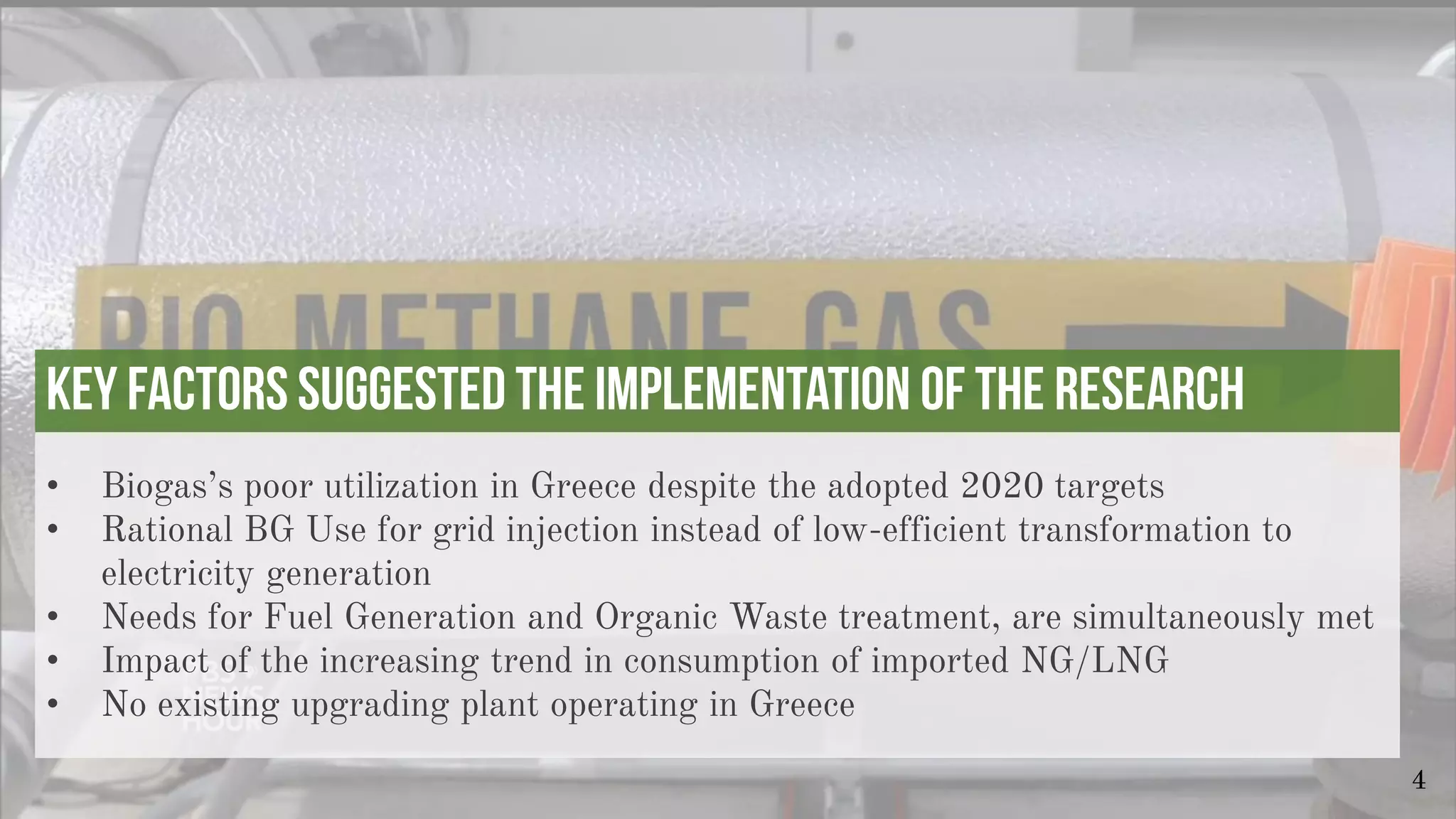 Overview of Biogas upgrading process, for injection to NG grid in ...