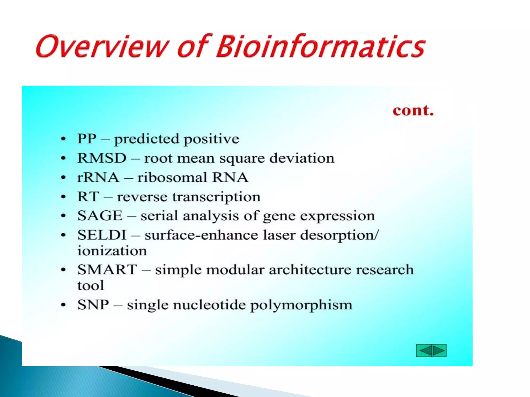 Overview of bioinformatics | PPTX