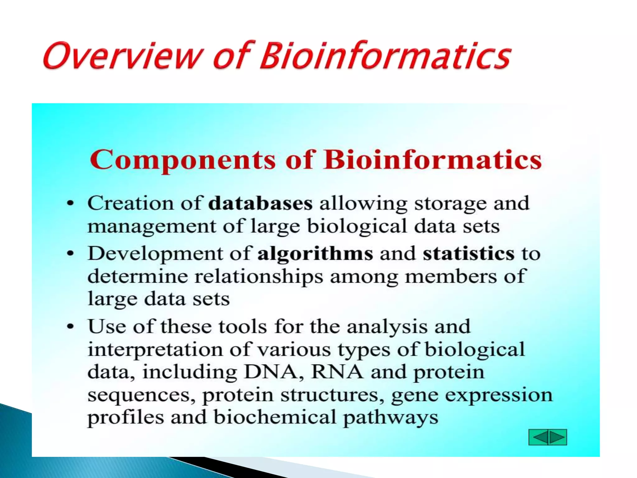 Overview of bioinformatics | PPTX