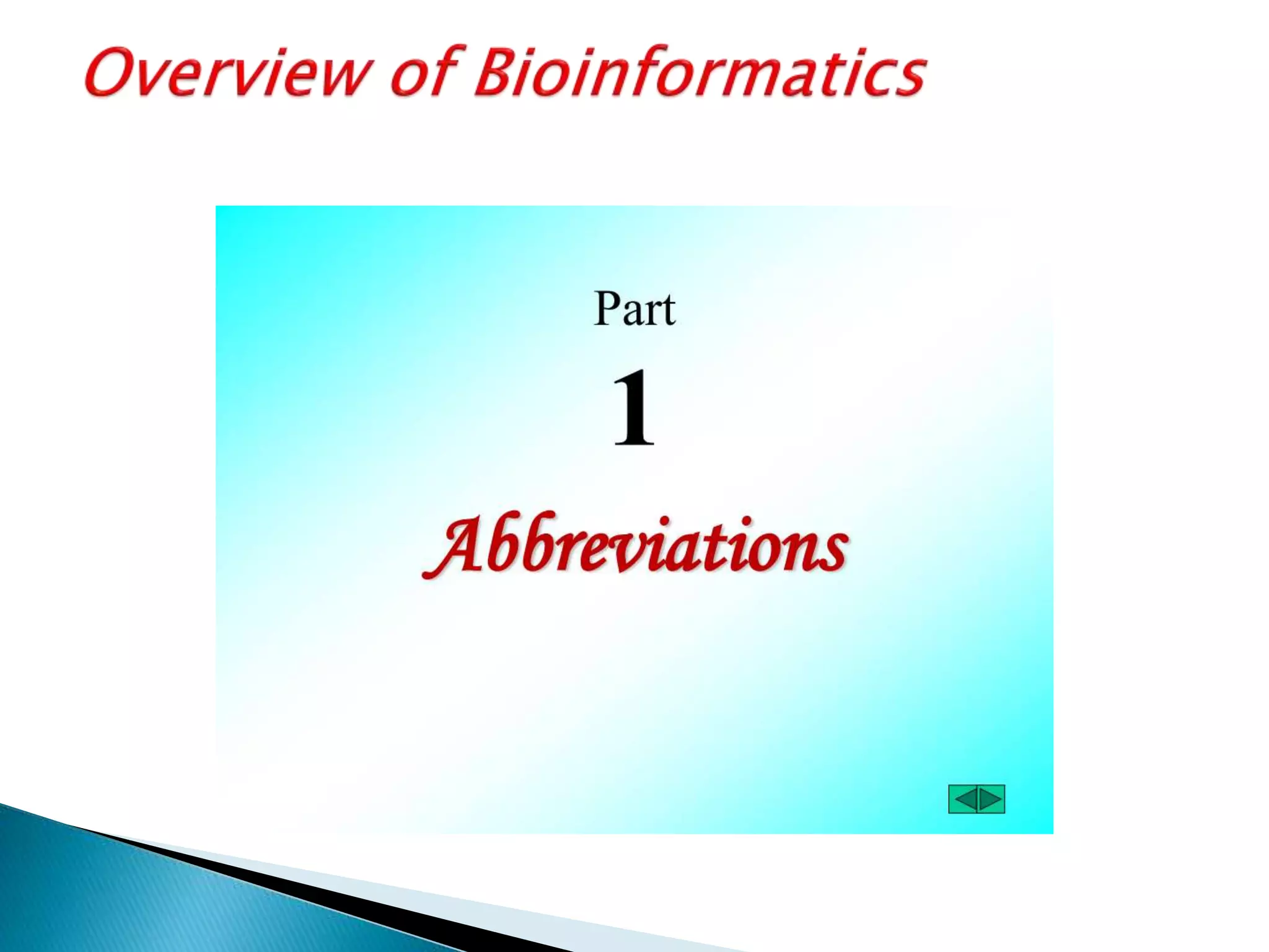 Overview of bioinformatics | PPTX