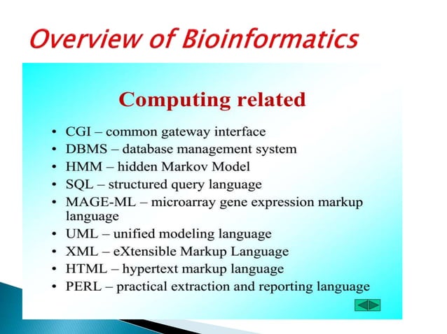 Overview of bioinformatics | PPTX