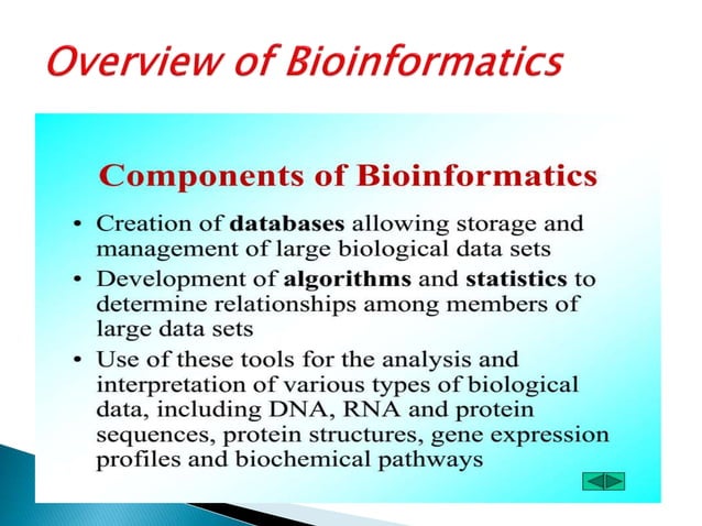 Overview of bioinformatics | PPTX