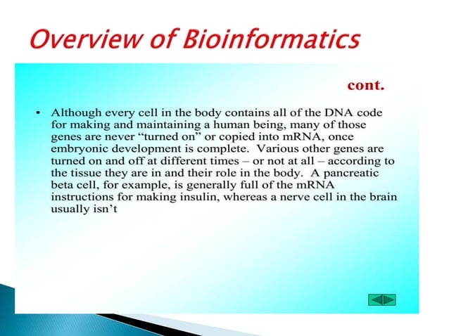 Overview of bioinformatics | PPTX
