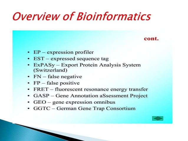 Overview of bioinformatics | PPTX