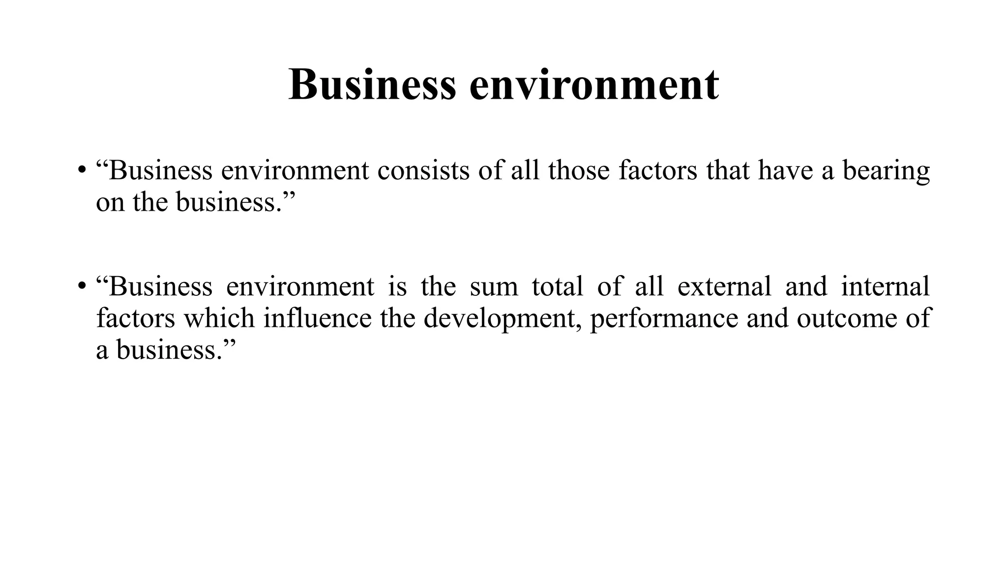 Overview of Business Environment | PPTX