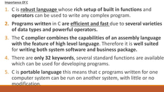 Overview of C Mrs Sowmya Jyothi | PPTX