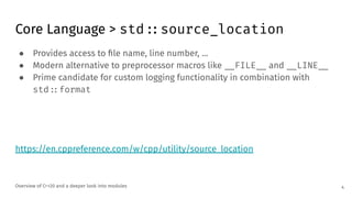 Overview of C++20 and a deeper look into modules | PPT