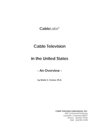 Overview of cable television | PDF