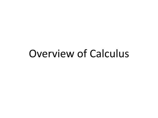 Overview of calculus | PPT