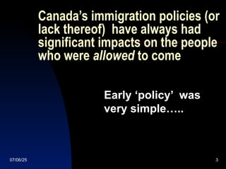Overview Of Canadas Immigration Policy.ppt
