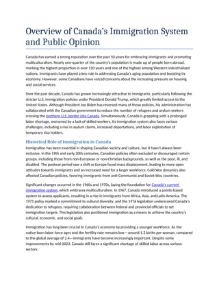 Overview of Canada’s Immigration System and Public Opinion.docx