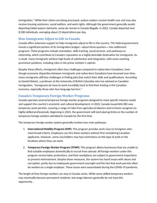 Overview of Canada’s Immigration System and Public Opinion.docx