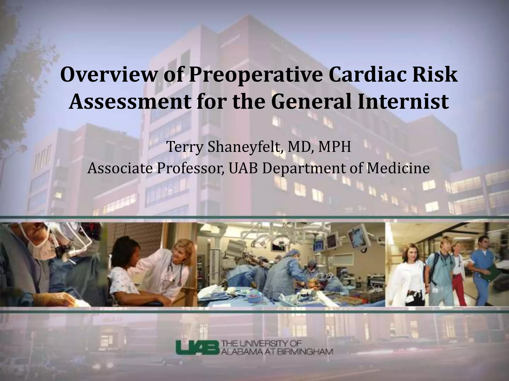 Overview of preoperative cardiac risk assessment | PPTX