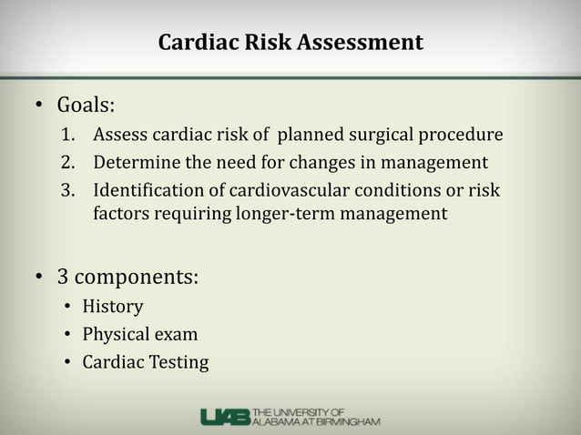 Overview of preoperative cardiac risk assessment