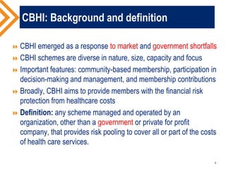 Overview of Community Based Health Insurance Lessons | PDF