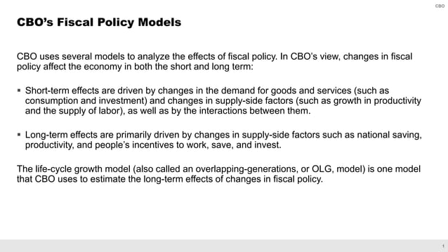 An Overview of CBO's Life-Cycle Growth Model | PPT