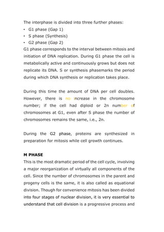 Overview of Cell Cycle by Javali.G. | PDF