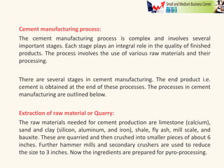 Overview Of Cement Manufacturing Manufacturing | PPT