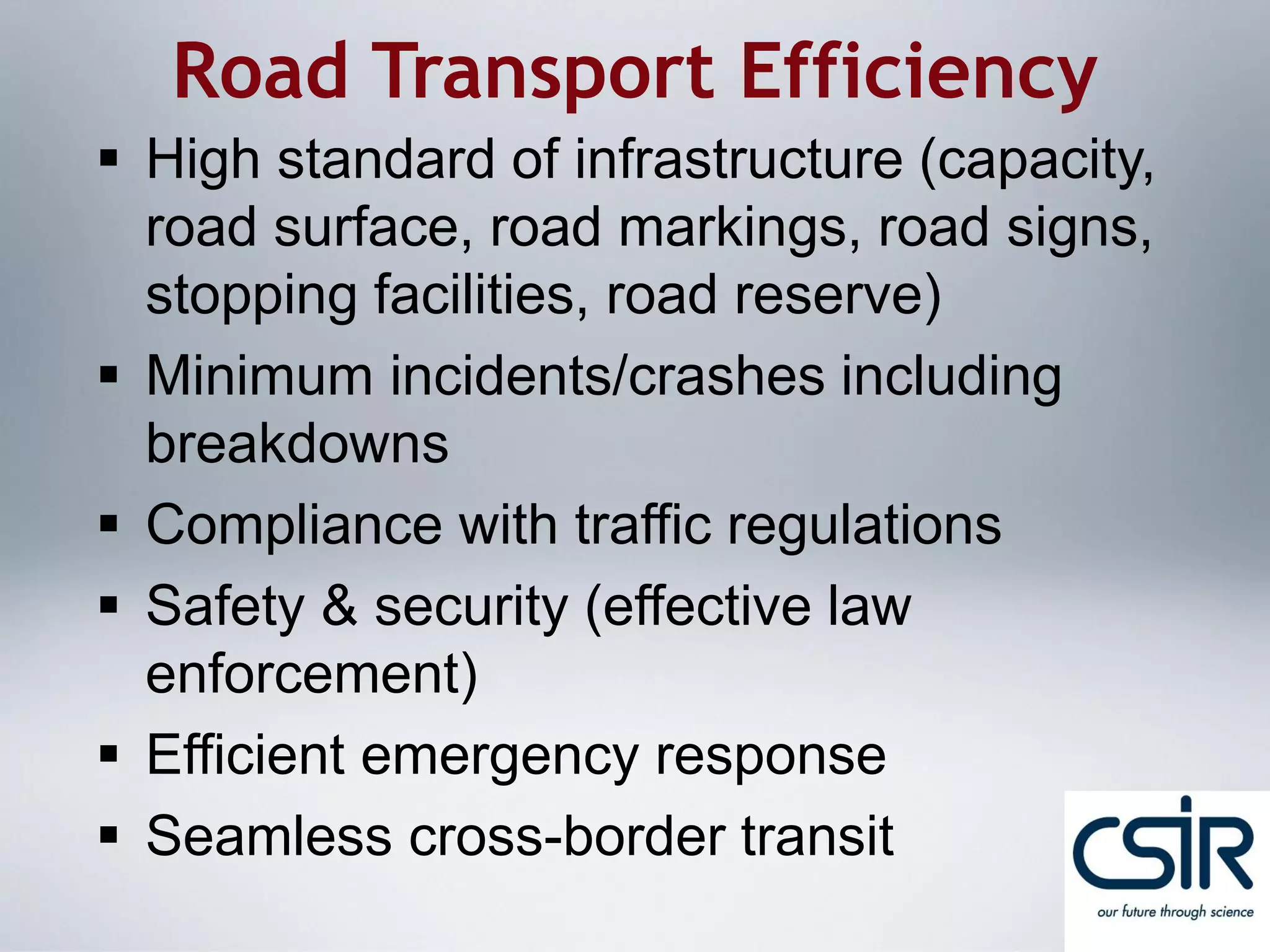 Transport: Overview of challenges in road freight and why RTMS | PPT