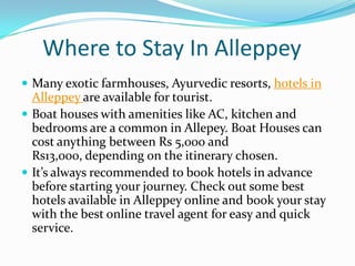 Overview of city alleppey | PPTX