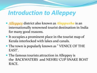 Overview of city alleppey | PPTX