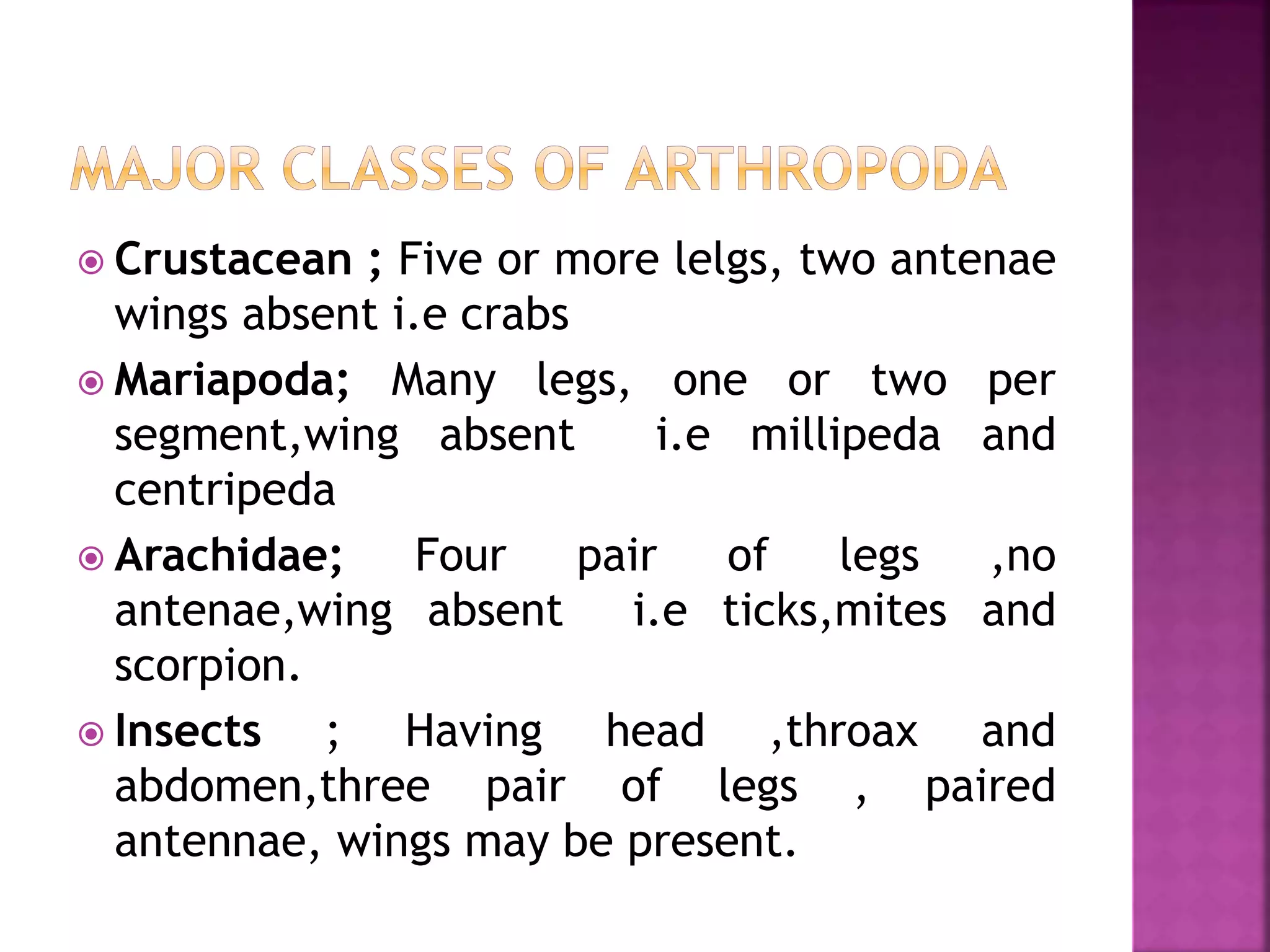Overview of classification of arthopoda | PPTX