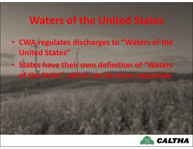Overview of Clean Water Act and Related Rules | PPT