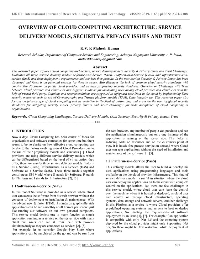 Overview Of Cloud Computing Architecture Pdf