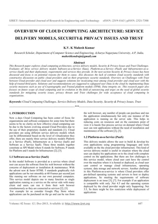 Overview of cloud computing architecture service | PDF | Cloud ...