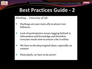 Overview of Communicating Nutrition & Social Media Best Practices in ...