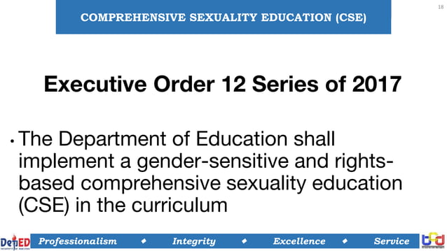 Overview of Comprehensive Sexuality Education (CSE) (Rationale, Legal Bases and Policy ...