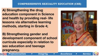 Overview of Comprehensive Sexuality Education (CSE) (Rationale, Legal ...