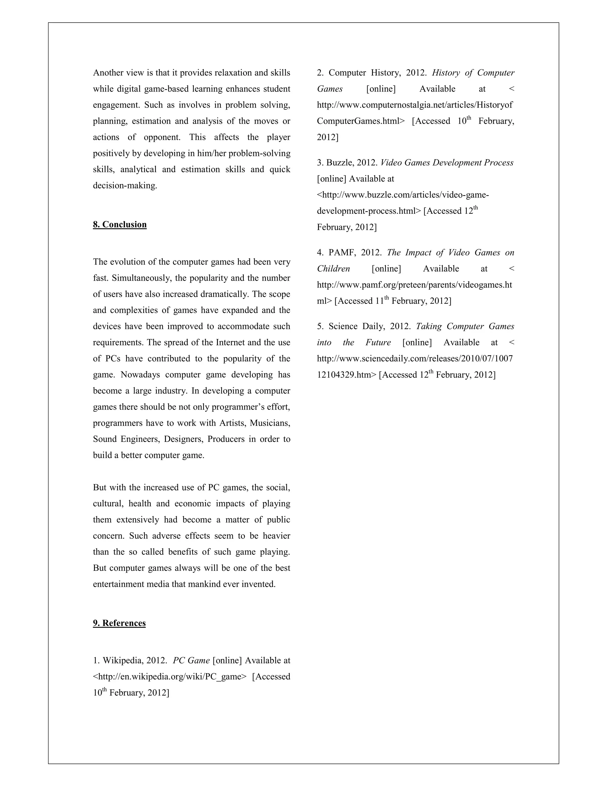 Overview of Computer Games | PDF