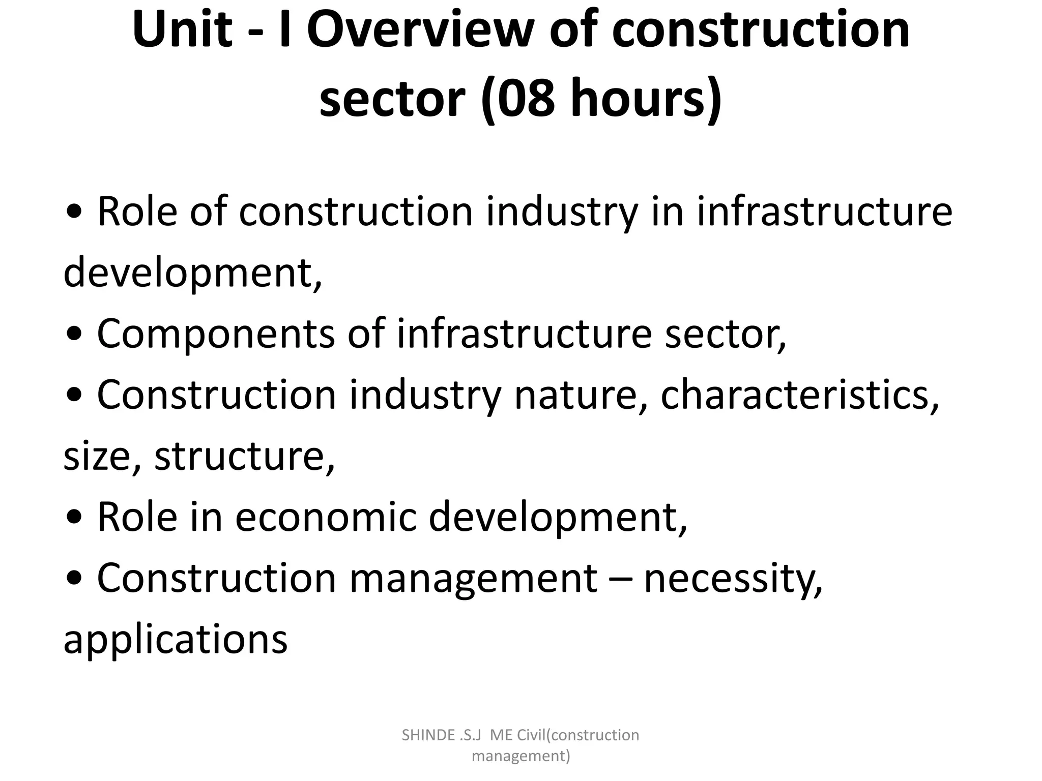 Overview of construction sector in India (construction management ) | PPTX