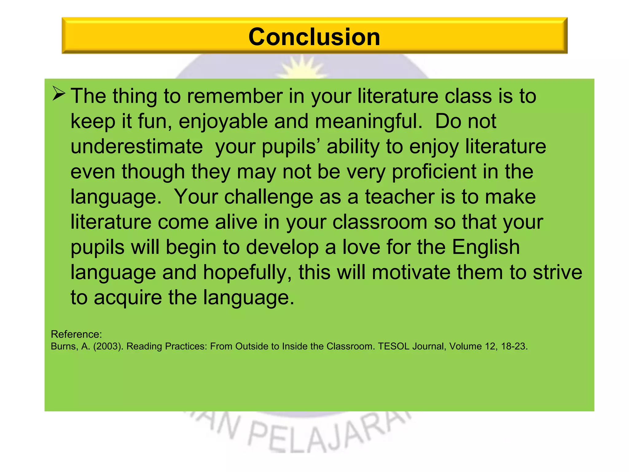 Overview of contemporary literature | PPT