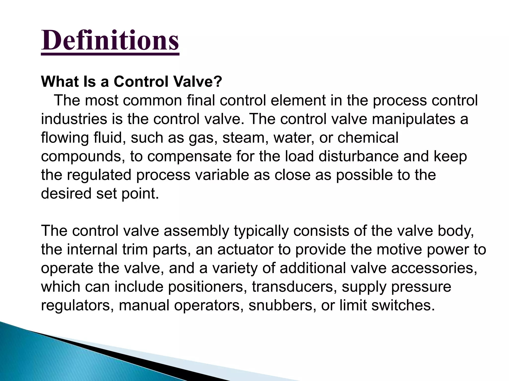 Overview of control valves | PPTX