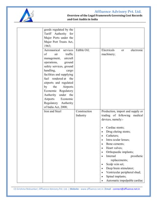 Overview of the Legal Framework Governing Cost Records and Cost Audits in India | PDF