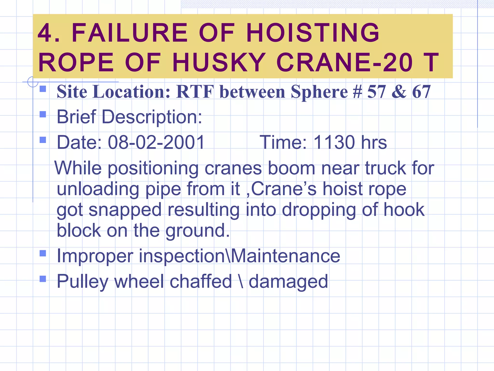 Overview of crane incidents | PPT | Injuries | Diseases and Conditions