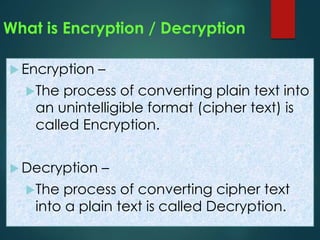 Overview of cryptography | PPTX