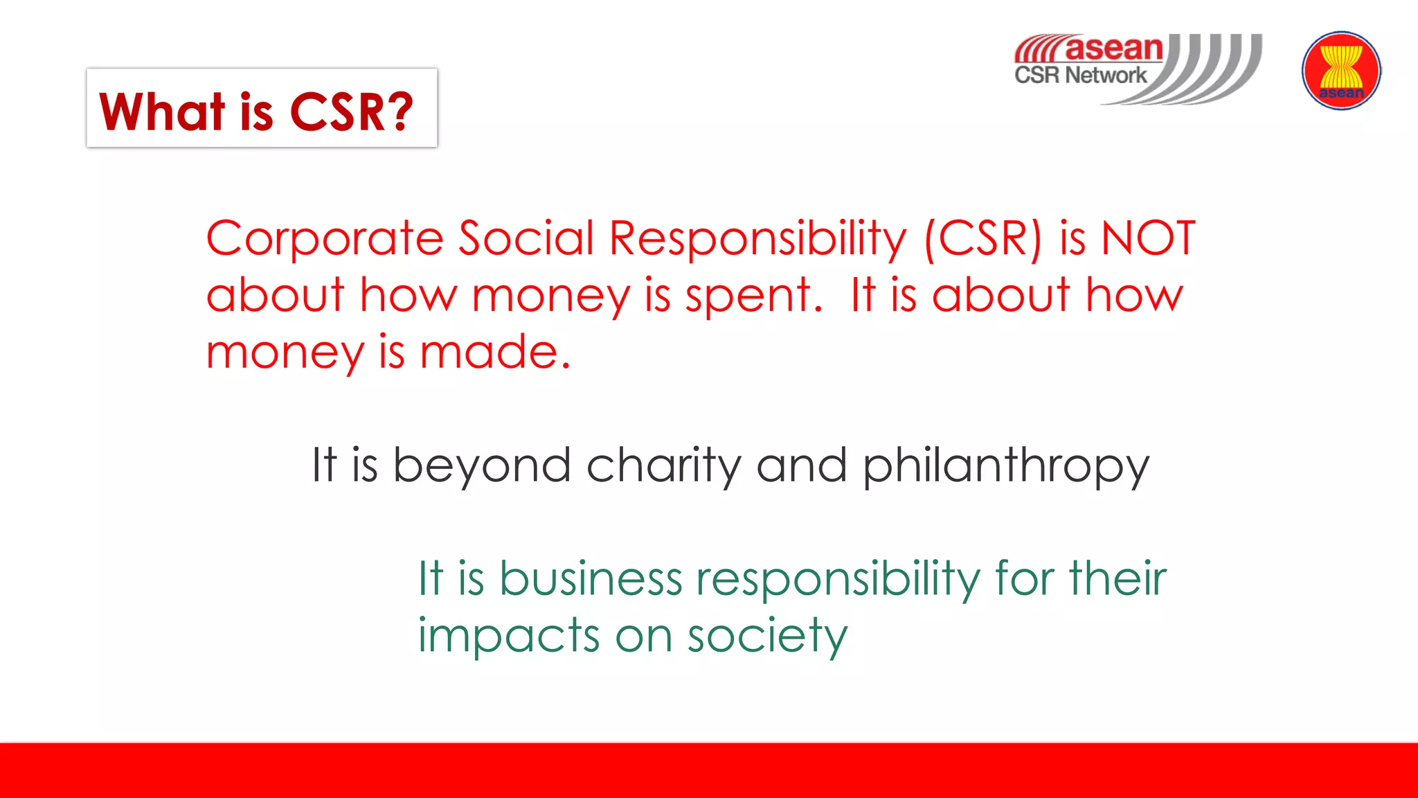 Overview of CSR in ASEAN and the Role of the ASEAN CSR Network | PDF