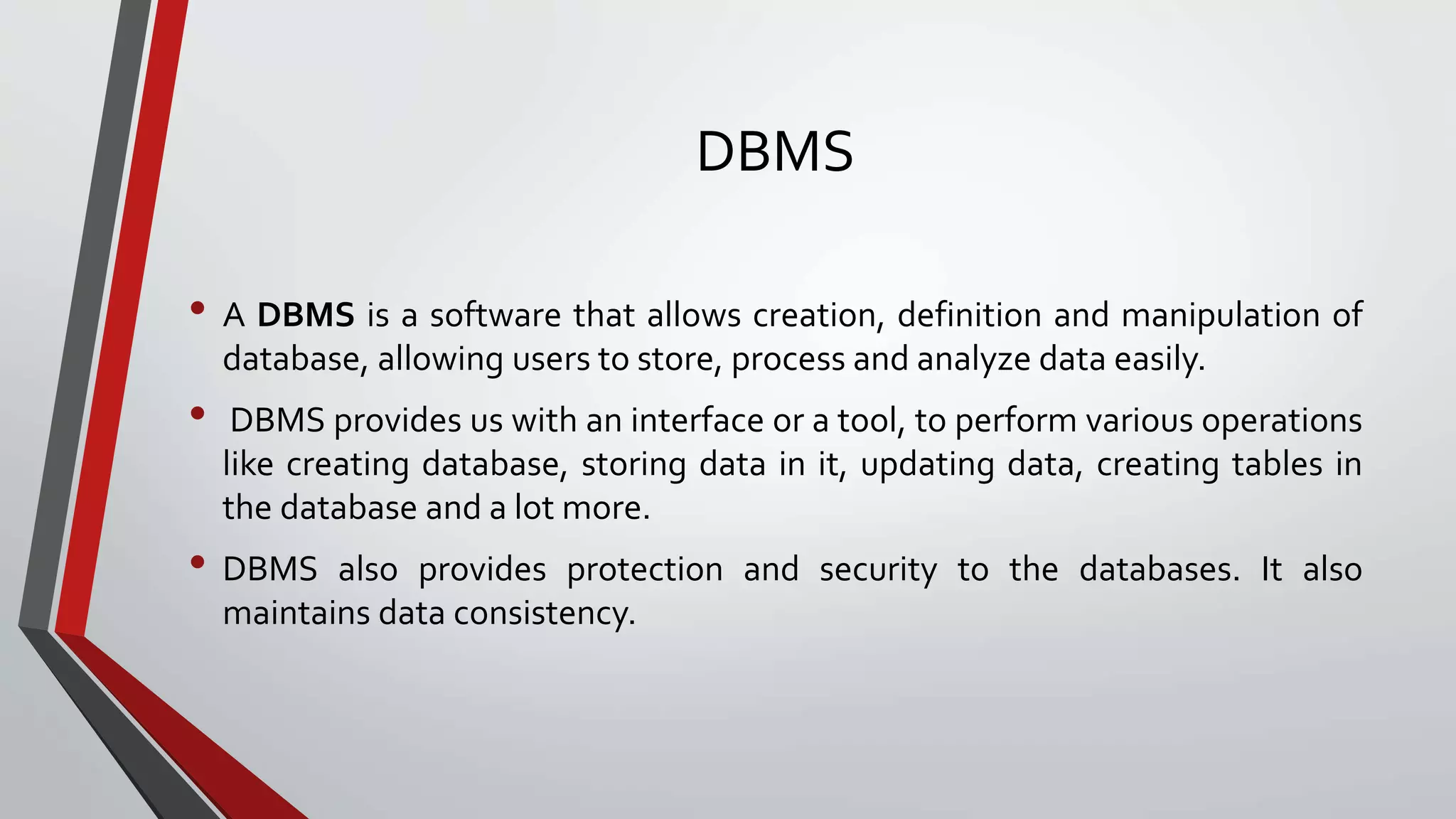 Overview Of Dbmsintroduction To Dbmspptx Ppt