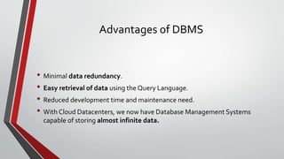 Overview of DBMS/Introduction to DBMSpptx | PPT