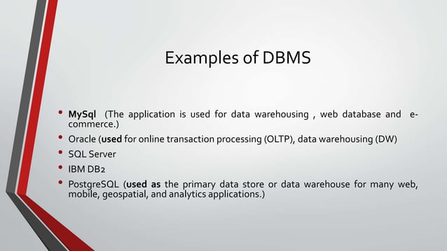 Overview Of Dbmsintroduction To Dbmspptx Ppt