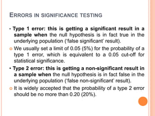 Overview of different statistical tests used in epidemiological | PPTX