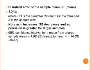 Overview of different statistical tests used in epidemiological | PPTX