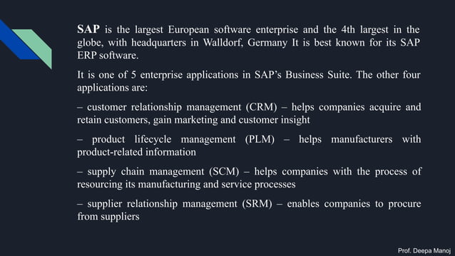 Overview of different types of erp systems, architecture, and modules | PDF