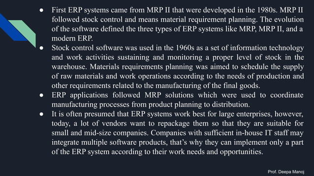 Overview of different types of erp systems, architecture, and modules | PDF